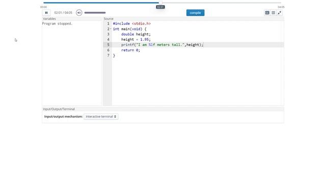 Declare, assign and print decimal numbers