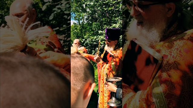 Служба, крестный ход в праздник Святого Пантелеимона с. Серебрянное Горьковский район Омской области
