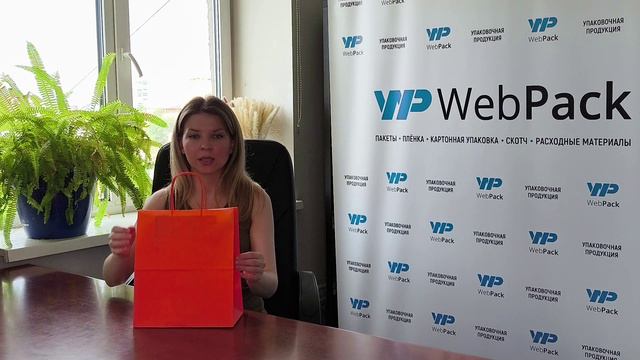 Крафт пакет с кручеными ручками, 240*140*280 (Ш*Г*В) мм (оранжевый)