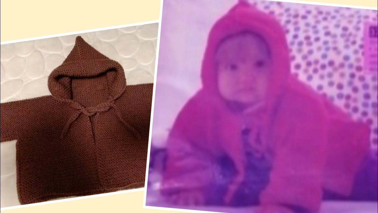 Вяжем жакет детский с капюшоном.