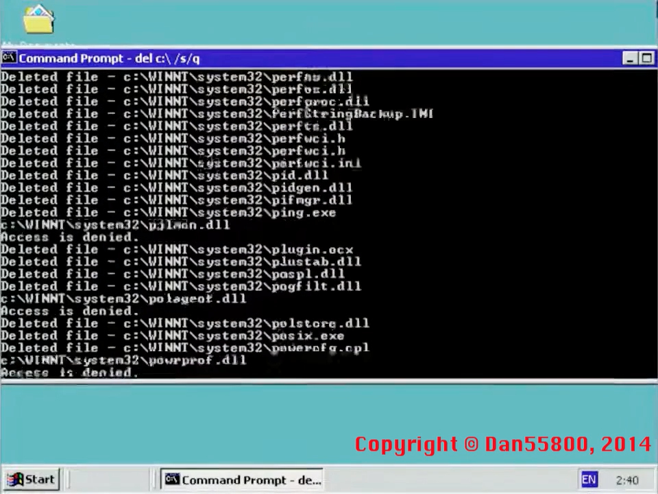 Уничтожение Windows 2000 Advanced Server