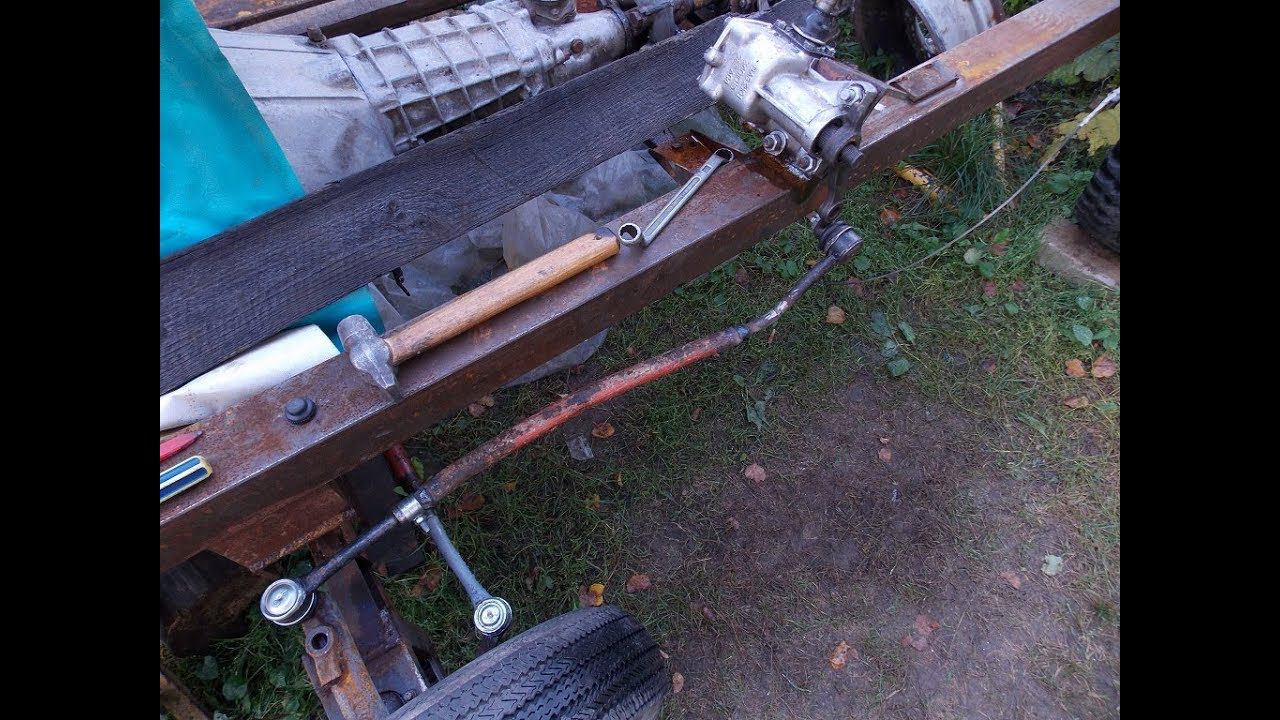 Самодельный трактор.Процесс сборки.Сделал рулевую тягу.#24
