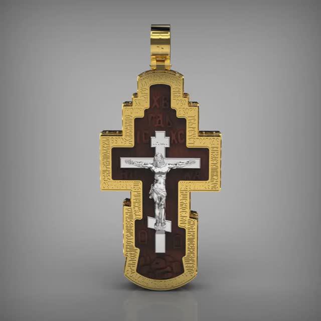 Крест со вставкой из дерева