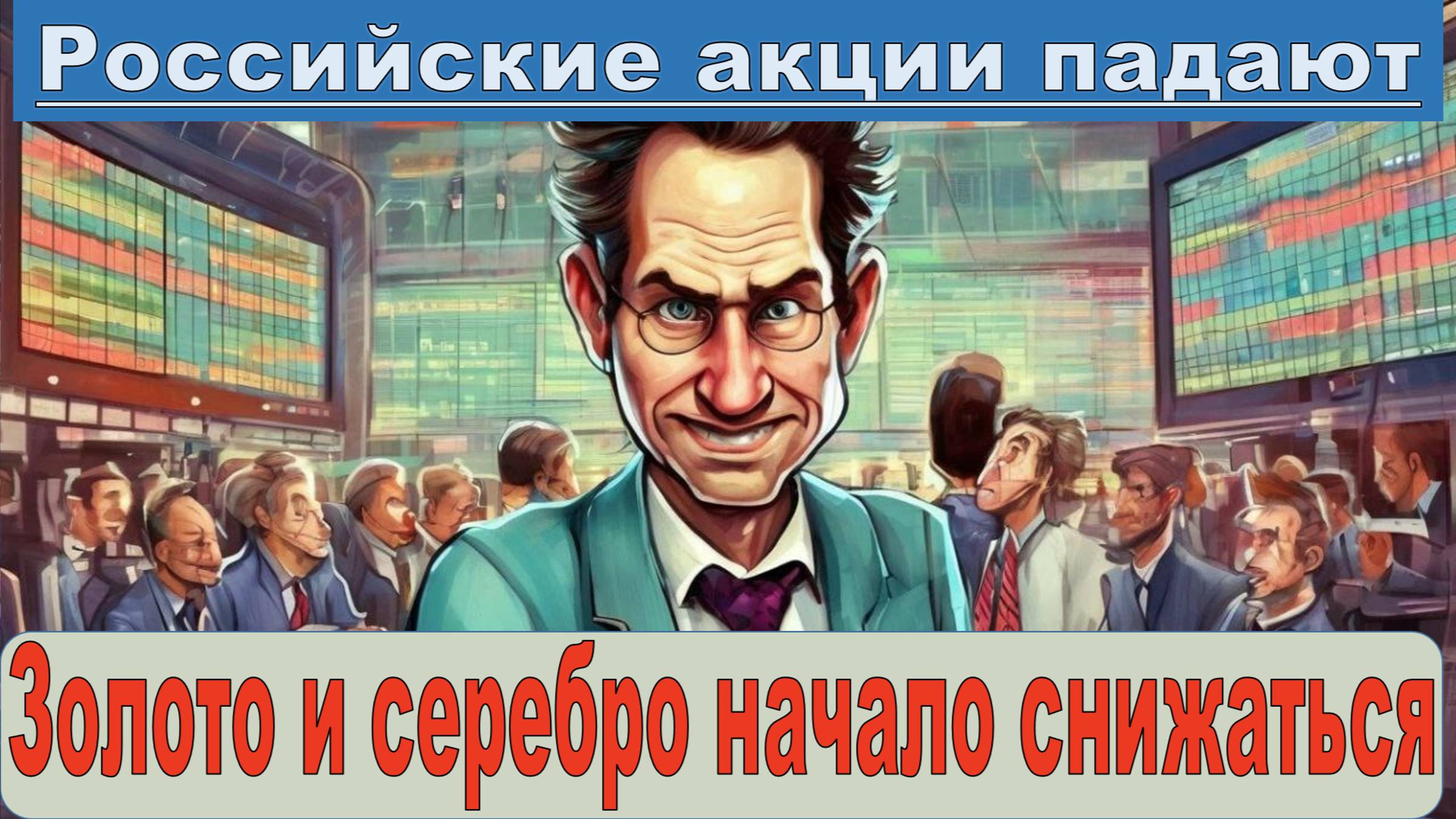 Российский рынок начал падать. Серебро и золото снижается.