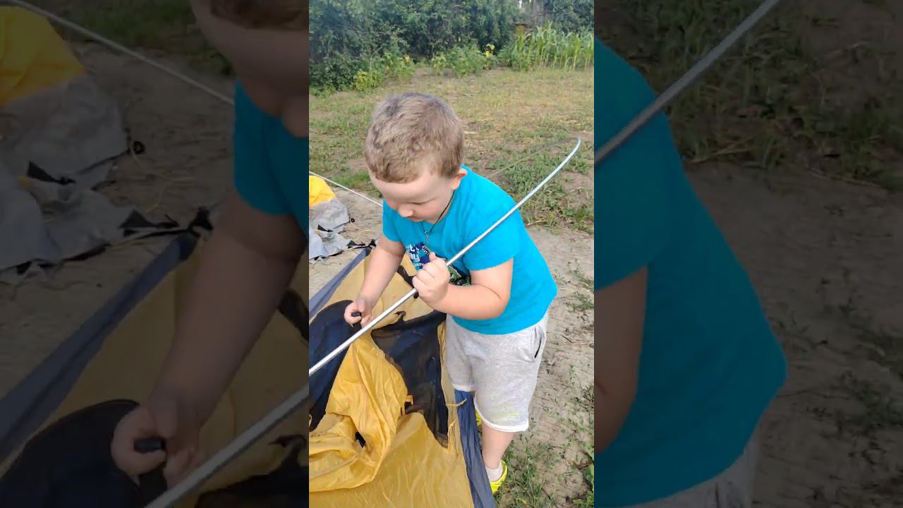 Наш друг в поход собирался #ксюшаимаша #лето #природа #палатка #безгаджетов #детииграют #дети
