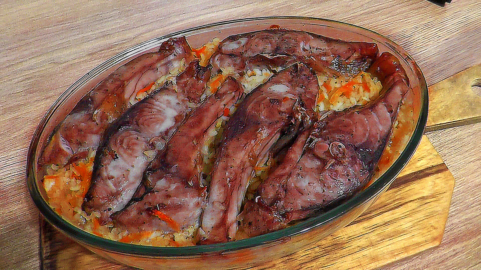 САЗАН С РИСОМ В ДУХОВКЕ || Нежнейшее филе сазана на рисовой подушке.