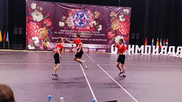 Скакалка. Роуп скиппинг (спортивная скакалка). 2 м прыжки через две скакалки 1 чел. юниорки г. Орел