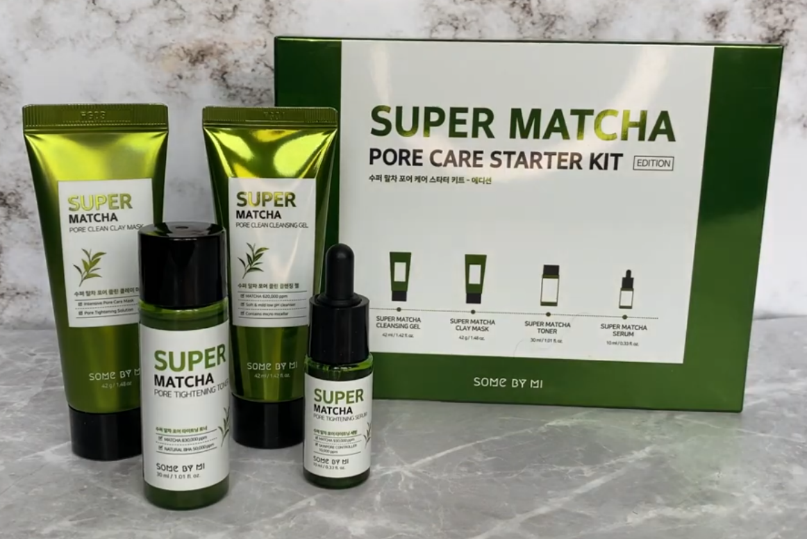 Обзор набора для сужения пор с экстрактом чая матча: гель, маска, тонер, сыворотка SOME BY MI
