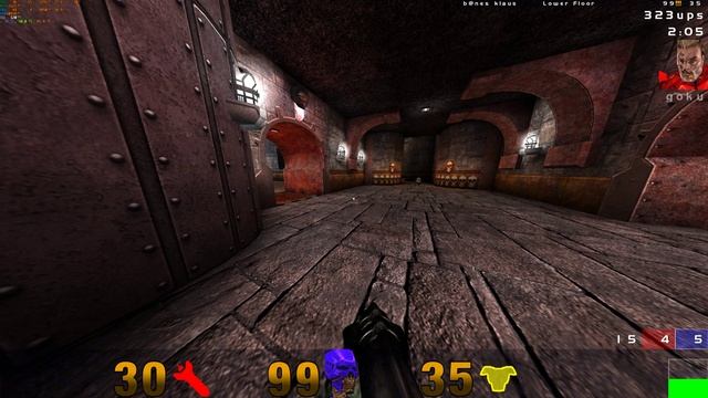 Quake 3 arena 4k, Team 1 vs 3 , сложность 4 карта dm6