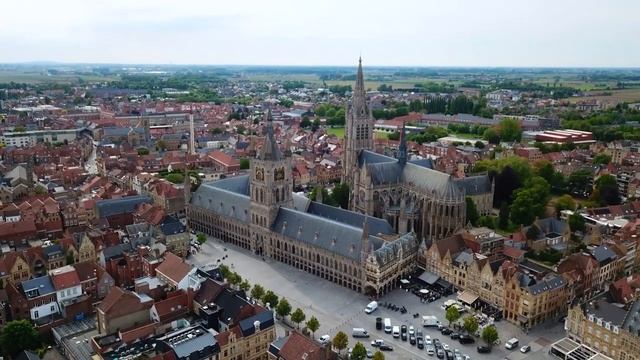 1919-2019 WW1 aerial footage. Ypres. Воздушная съёмка. г. Ипр и поле боя.mp4