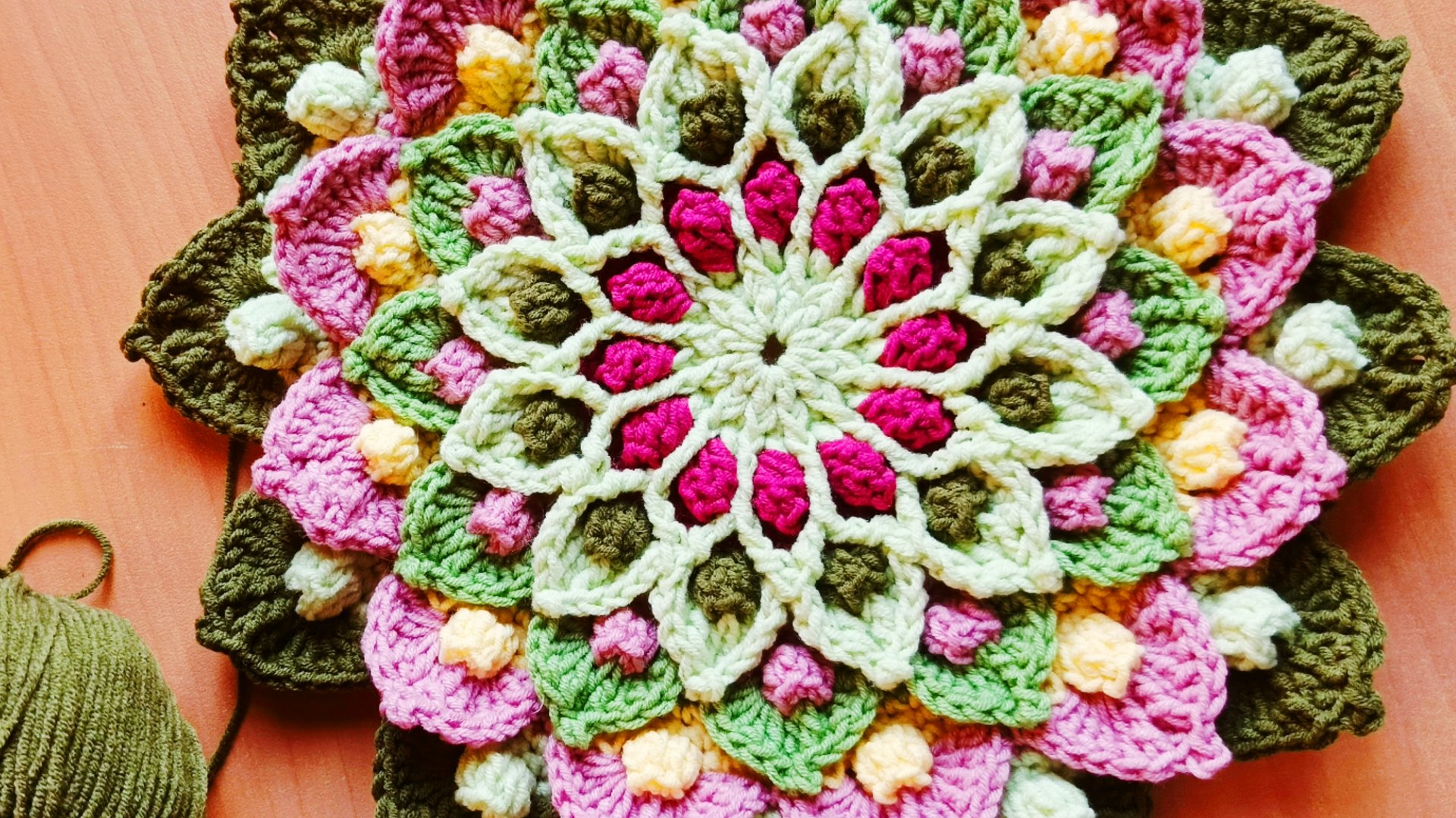 24. Вязание. Крючок. Салфетка Астерия 24 ряд. Схемы вязания.mp4