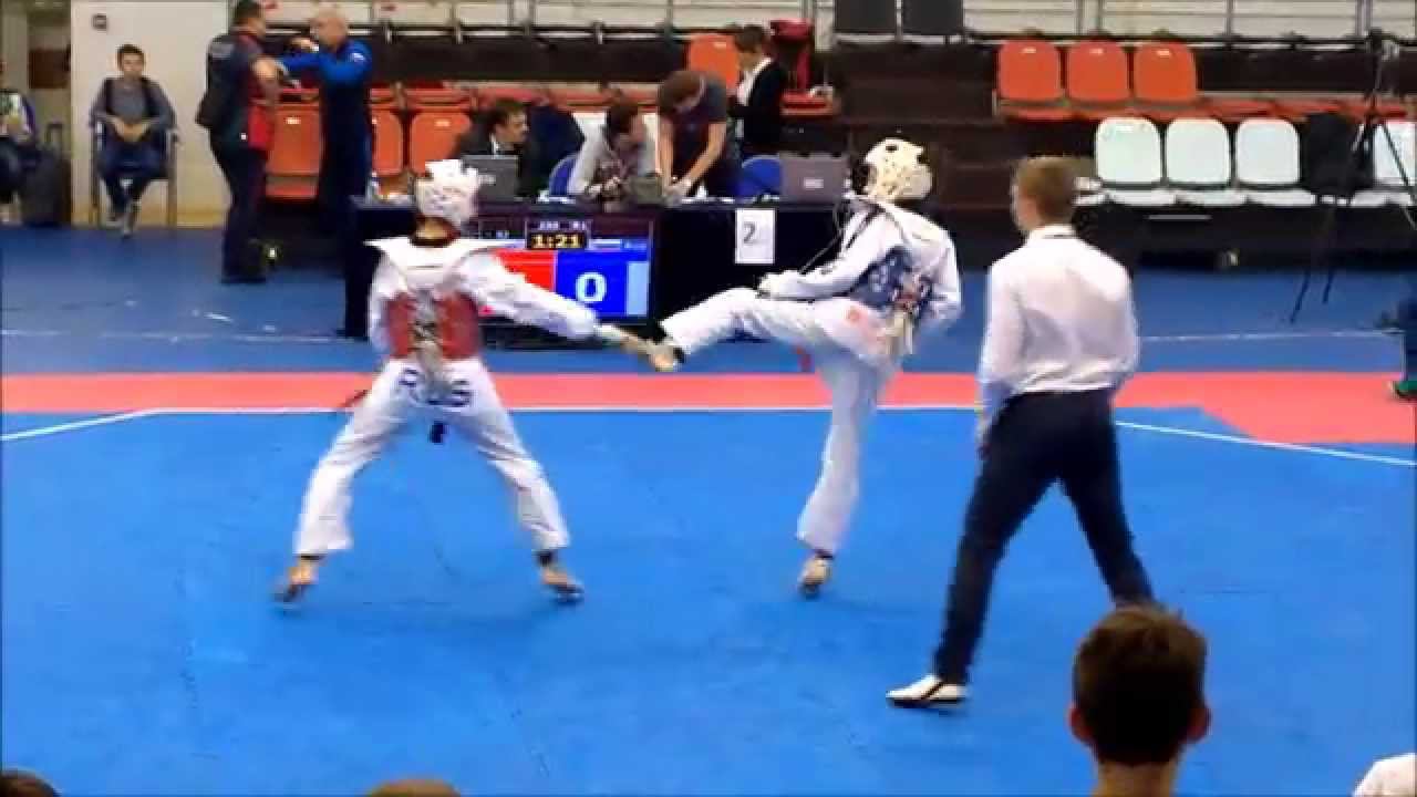 Taekwondo WTF. Первенство Москвы. 28.12.2014 Белоносова-Кудряшова