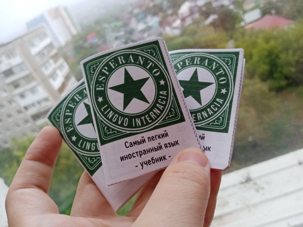 Карманный учебник Эсперанто из одного листа бумаги A4