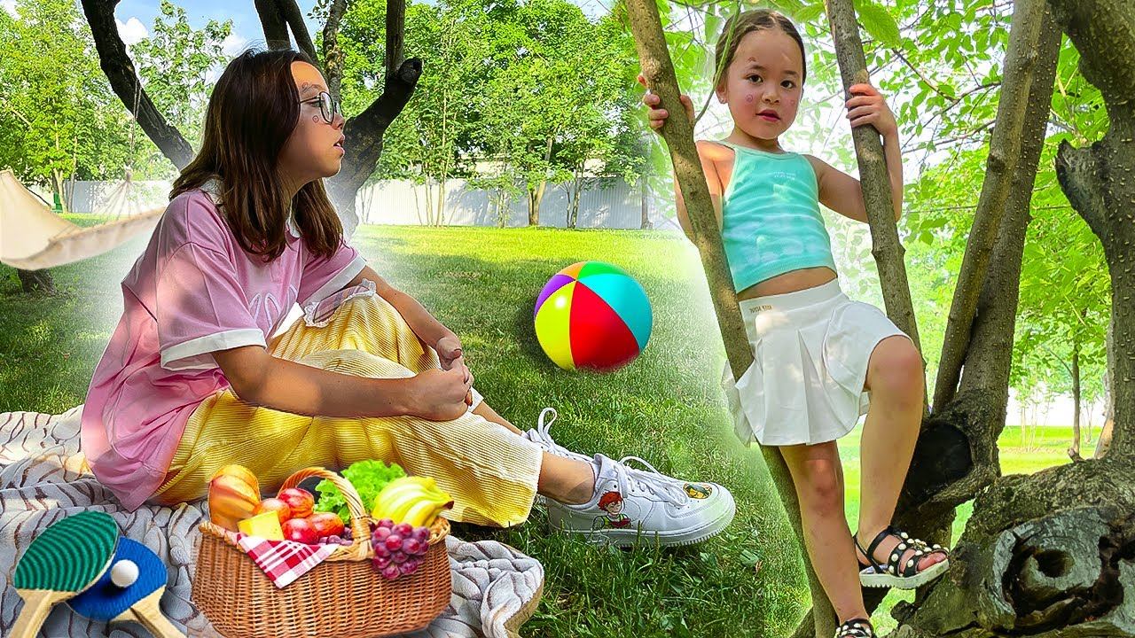 Убегаем из дома из-за Жары. 24 ЧАСА НА ПИКНИКЕ/ Челлендж Анютка малютка