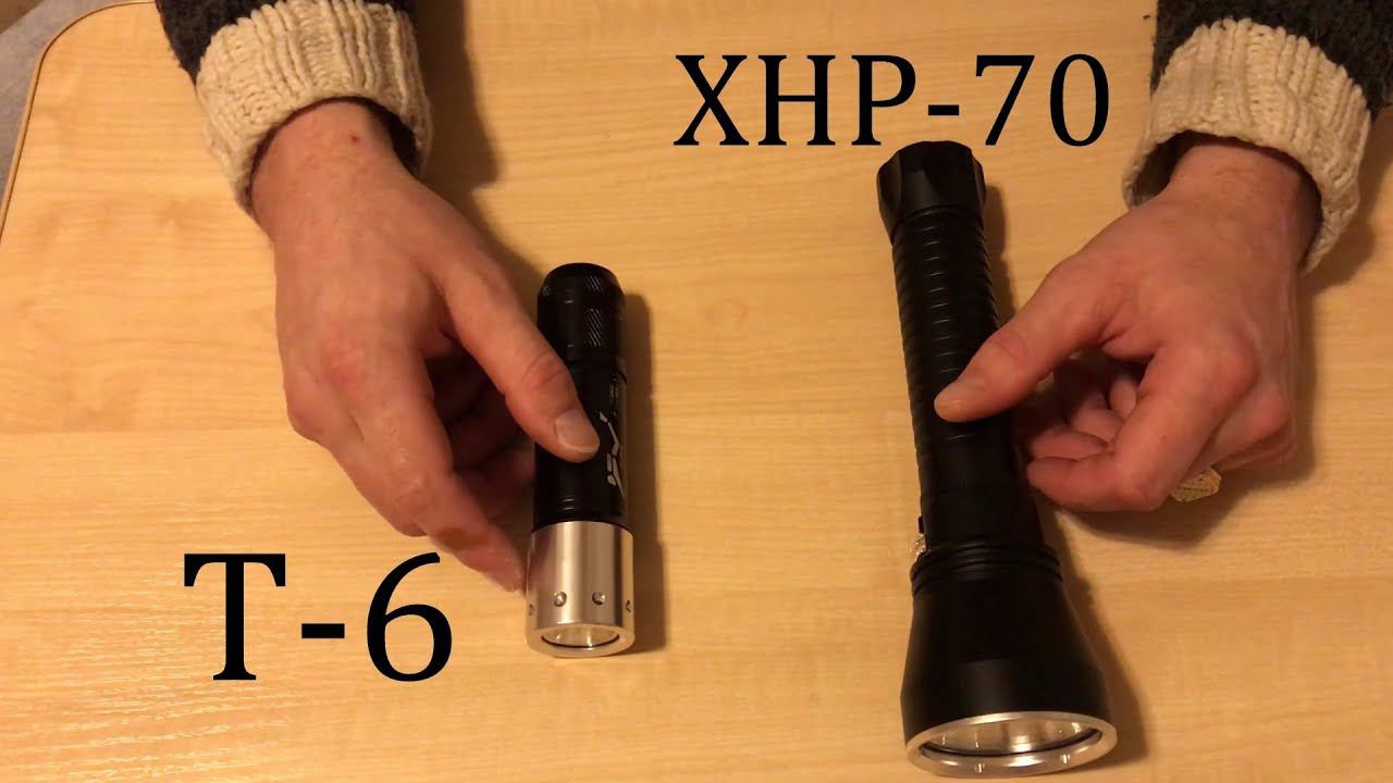Обзор бюджетного фонаря для подводной охоты Светодиод XHP 70 & T 6