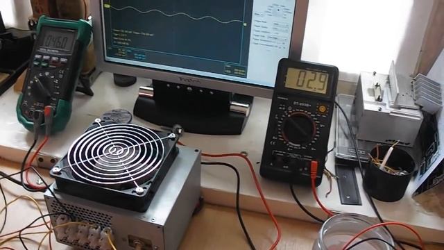 замер выходной мощности усилителя ( 200 Вт чистого синуса класс D )