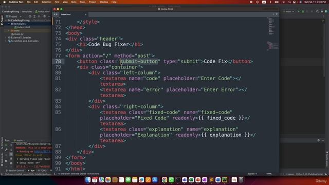 4 - Create a Professional Code Bug Fixing - 16 - Add User Friendly Style for Code Bug Fixer with CSS