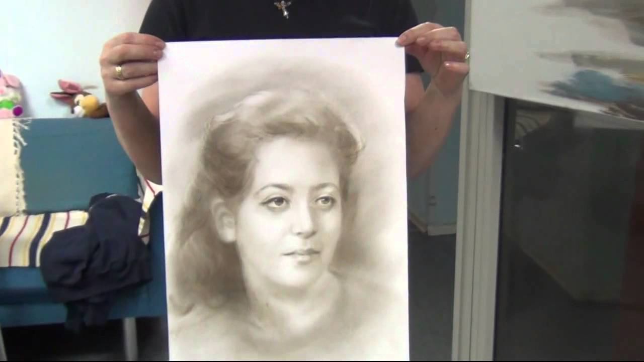 Как рисовать портрет.сухая кисть сепия. отзыв