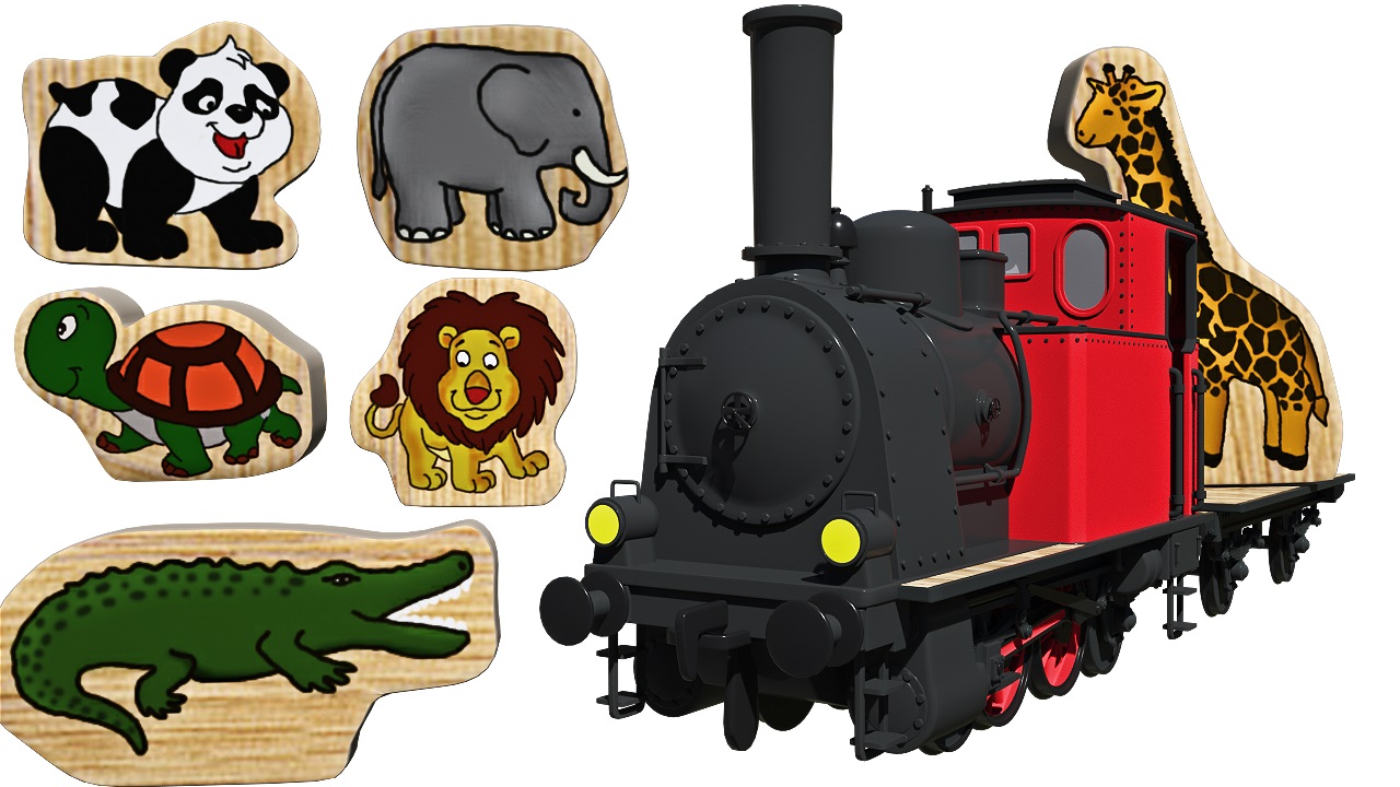 Животные и разноцветные Паровозики.Развивающие мультик про животных для детей.