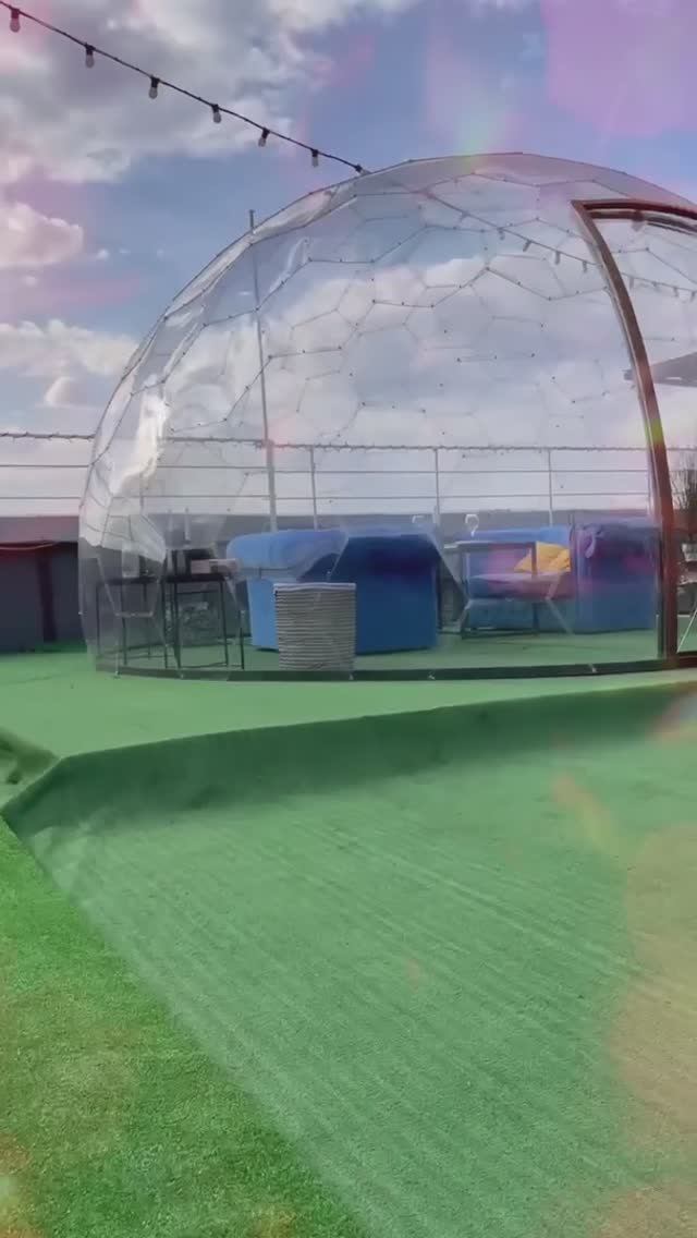 Купол 4м бескаркасный из ячеек (сот)