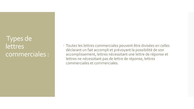 Types de correspondance commerciale de lettres commerciales