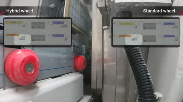 Diamut Hybrid glass High-Speed peripheral grinding wheel on Vertical CNC. Feed 8m/min, Speed 6000rpm