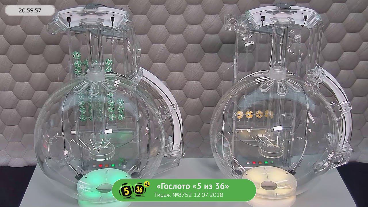 Столото представляет | Лотерея «Гослото «5 из 36». Тираж № 8752 от 12.07.2018 г.