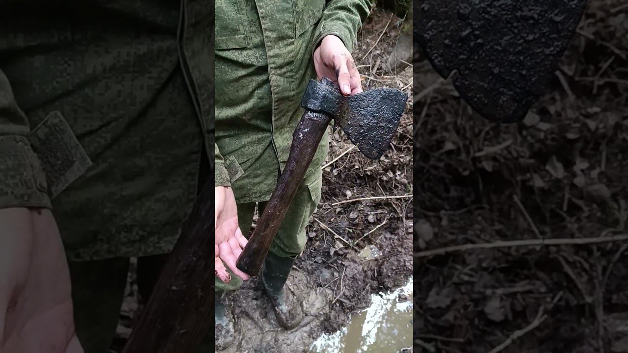 Вот это да! Посмотрите, как синяя глина сохраняет вещи! Коп по войне. #война #история #коп #shorts