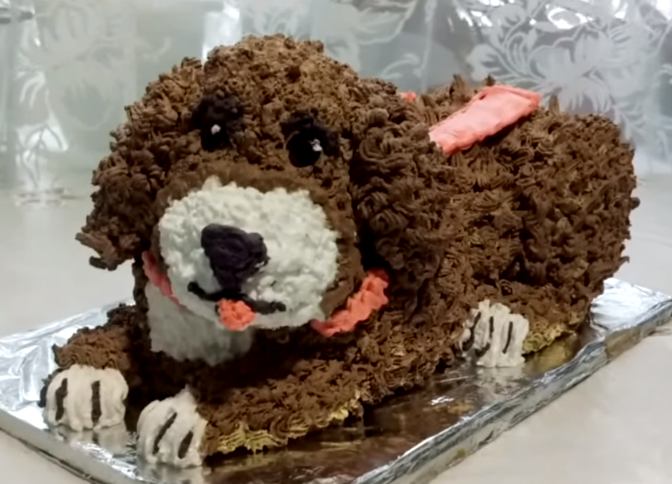 ТОРТ СОБАЧКА ИЗ КРЕМА.