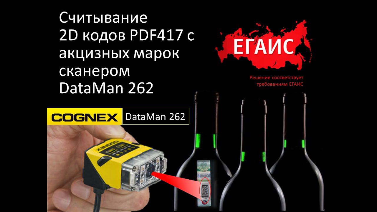 Считывание  2D кодов PDF417 с акцизных марок DataMan 262 (ЕГАИС)
