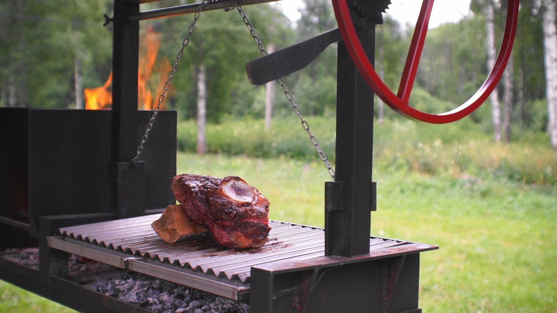 Асадо инжектада. Говядина, шприцованная винным маринадом на аргентинском гриле.