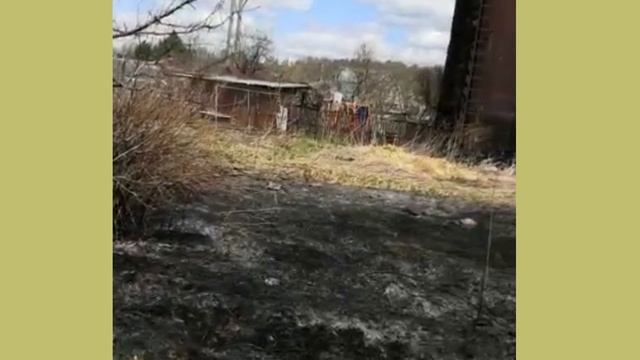 Чудом не сгорели дома в СНТ. Кто-то не очень умный поджёг траву.
