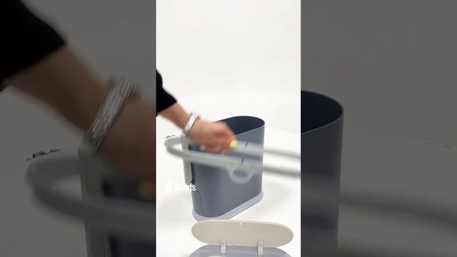 🔵 СЕНСОРНОЕ МУСОРНОЕ ВЕДРО С ЁРШИКОМ  JAH-6712, 8л (белое) 🔵