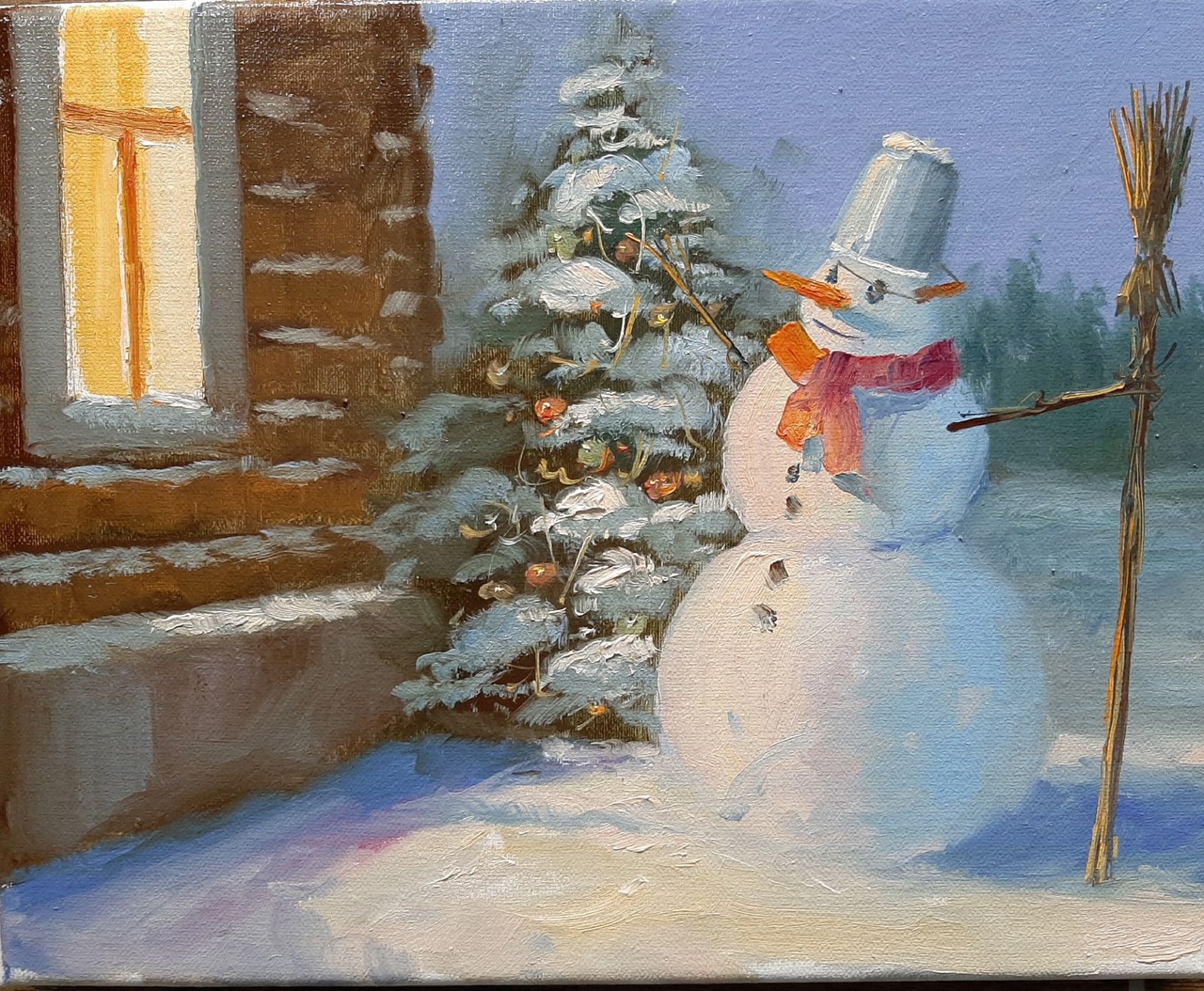 Рисуем снеговика