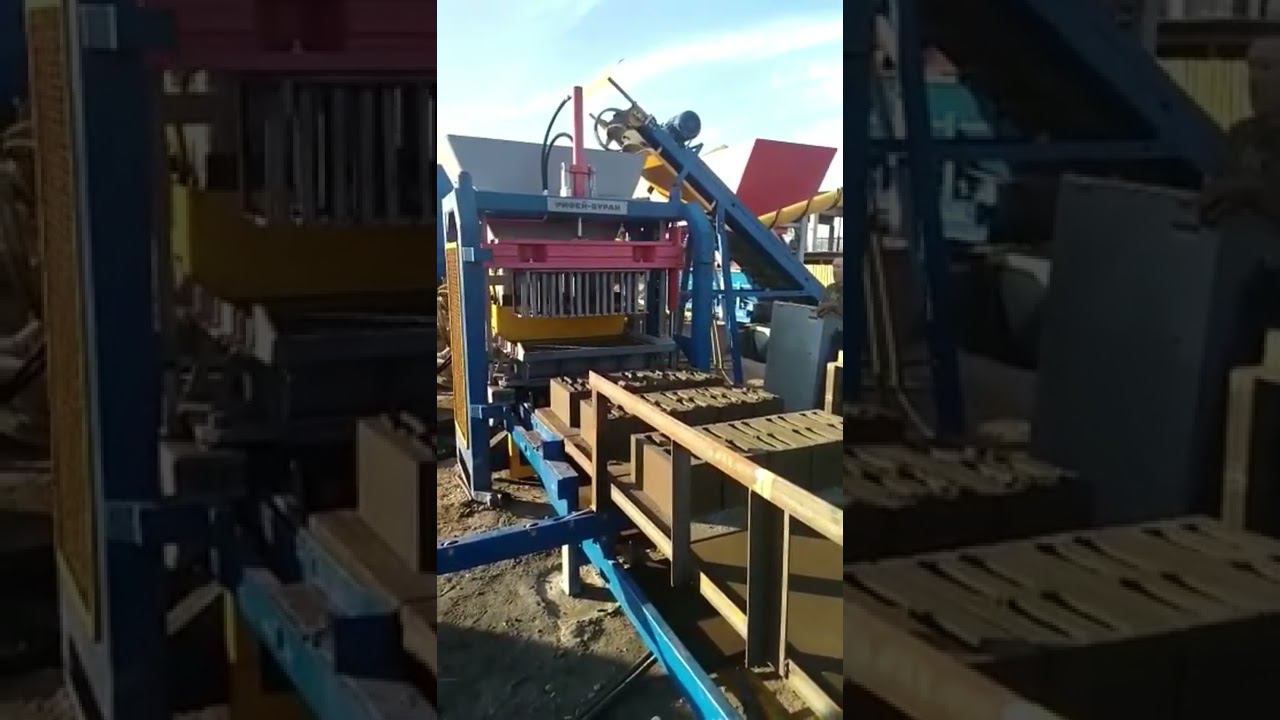 Производство блока на вибропрессе "Рифей-Буран"