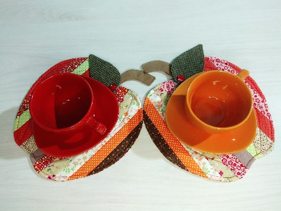 Подставка под горячее Яблоко. Лоскутное шитье