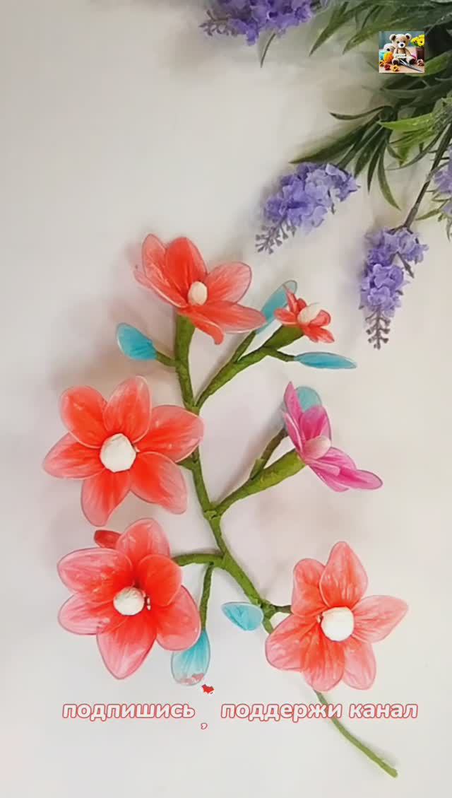 DIY / 🌸🌺 Цветы из полиэтиленовых пакетов.