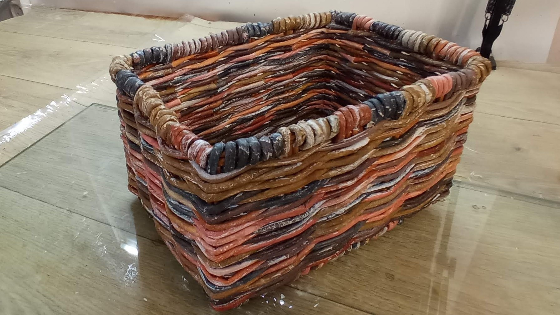 МК. Винтажная Коробка из бумажной лозы. #214