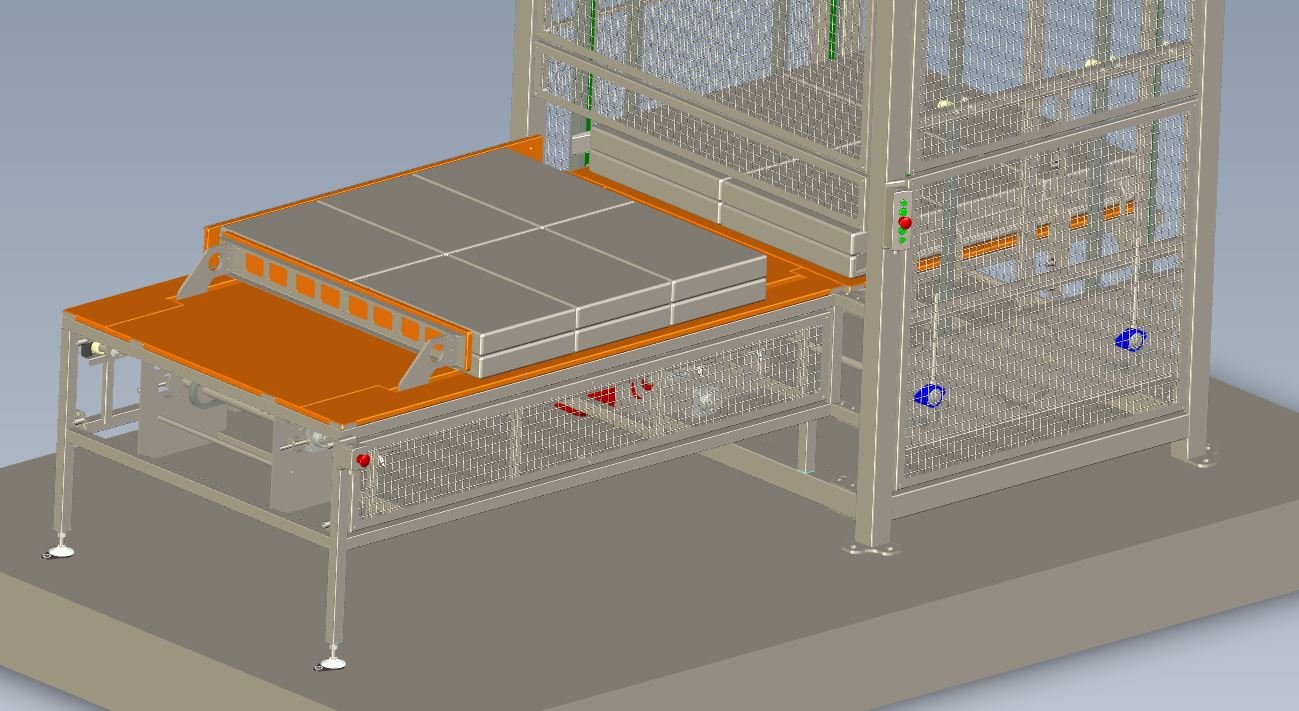 Вертикальный конвейер для замороженных мясных блоков