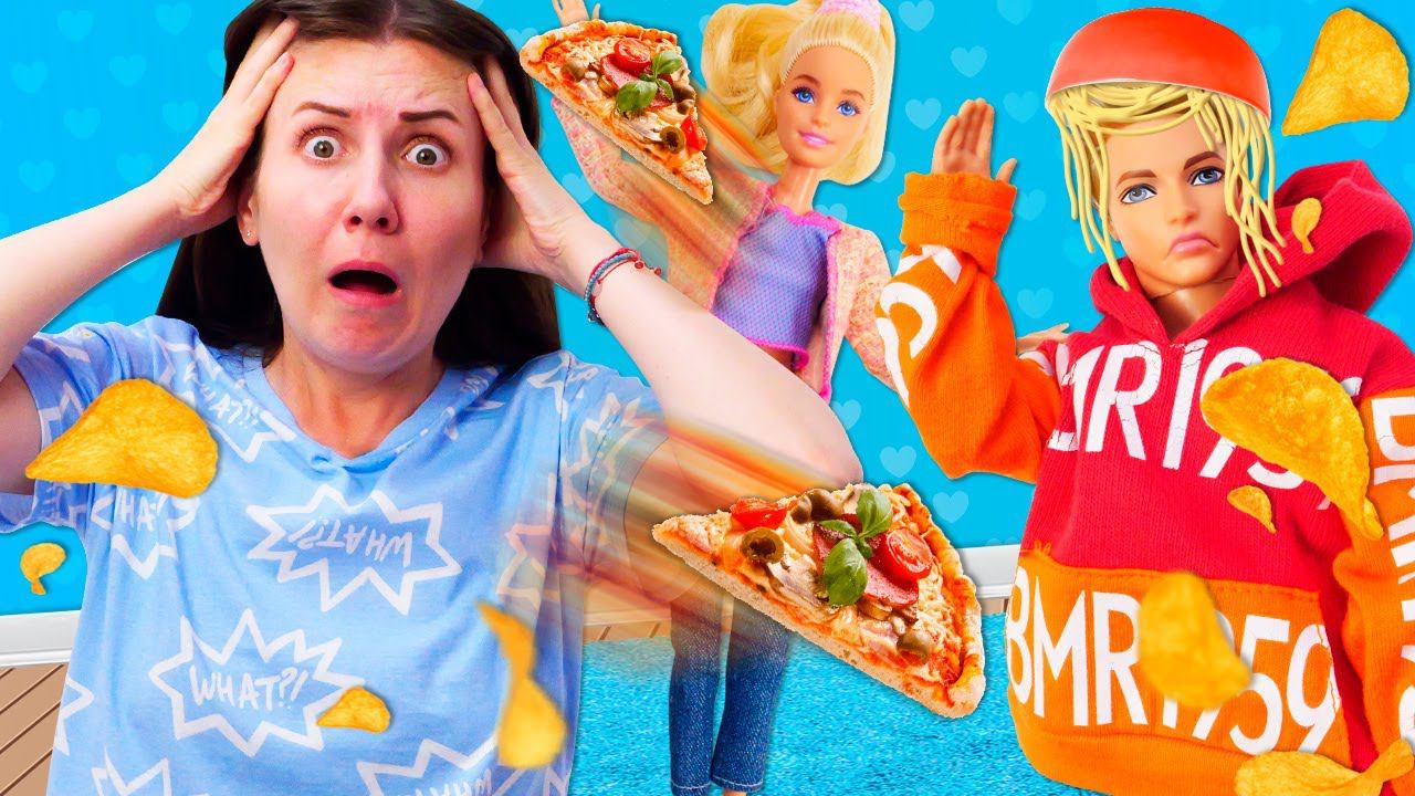 Барби и Кен устроили драку едой! Я не хочу в школу