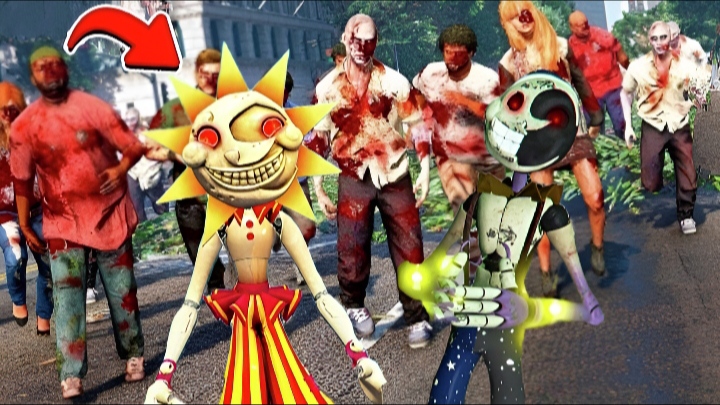 СОЛНЦЕ И ЛУНА ВЫЖИВАЮТ В ЗОМБИ АПОКАЛИПСИС! Security Breach и ОБЗОР МОДА GTA 5 ВИДЕО