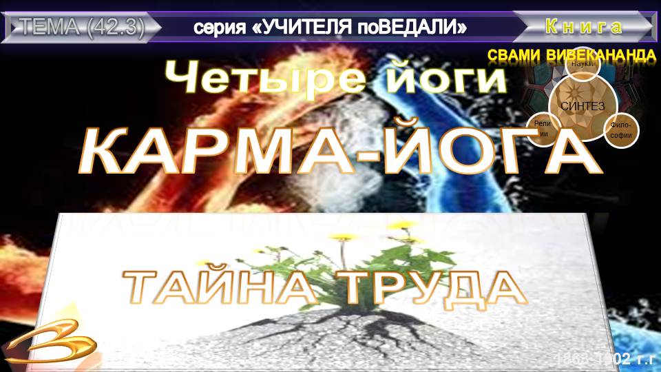 (3)КАРМА-ЙОГА-ТАЙНА ТРУДА-ЧЕТЫРЕ ЙОГИ- Свами Вивекананда (1863-1902 гг)