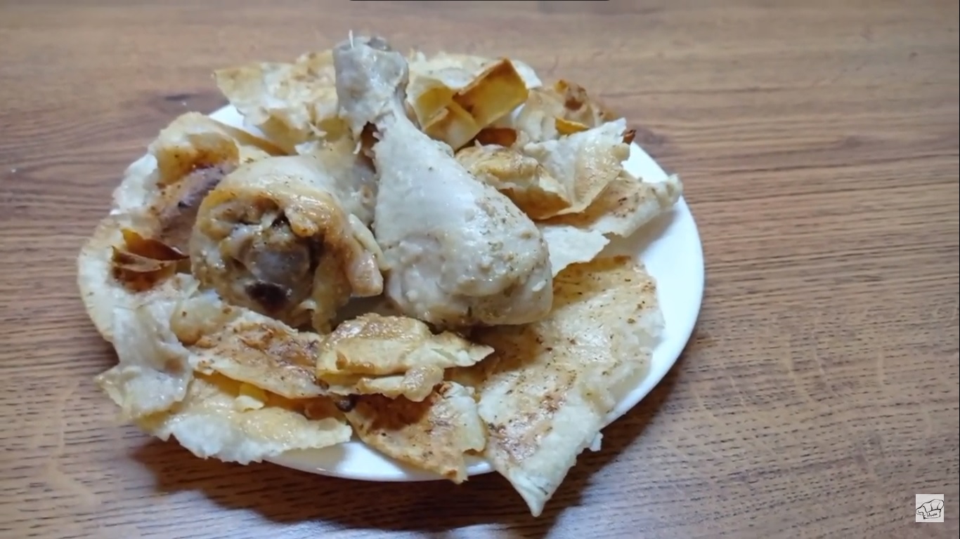 Готовлю сочную курицу в хрустящем лаваше.