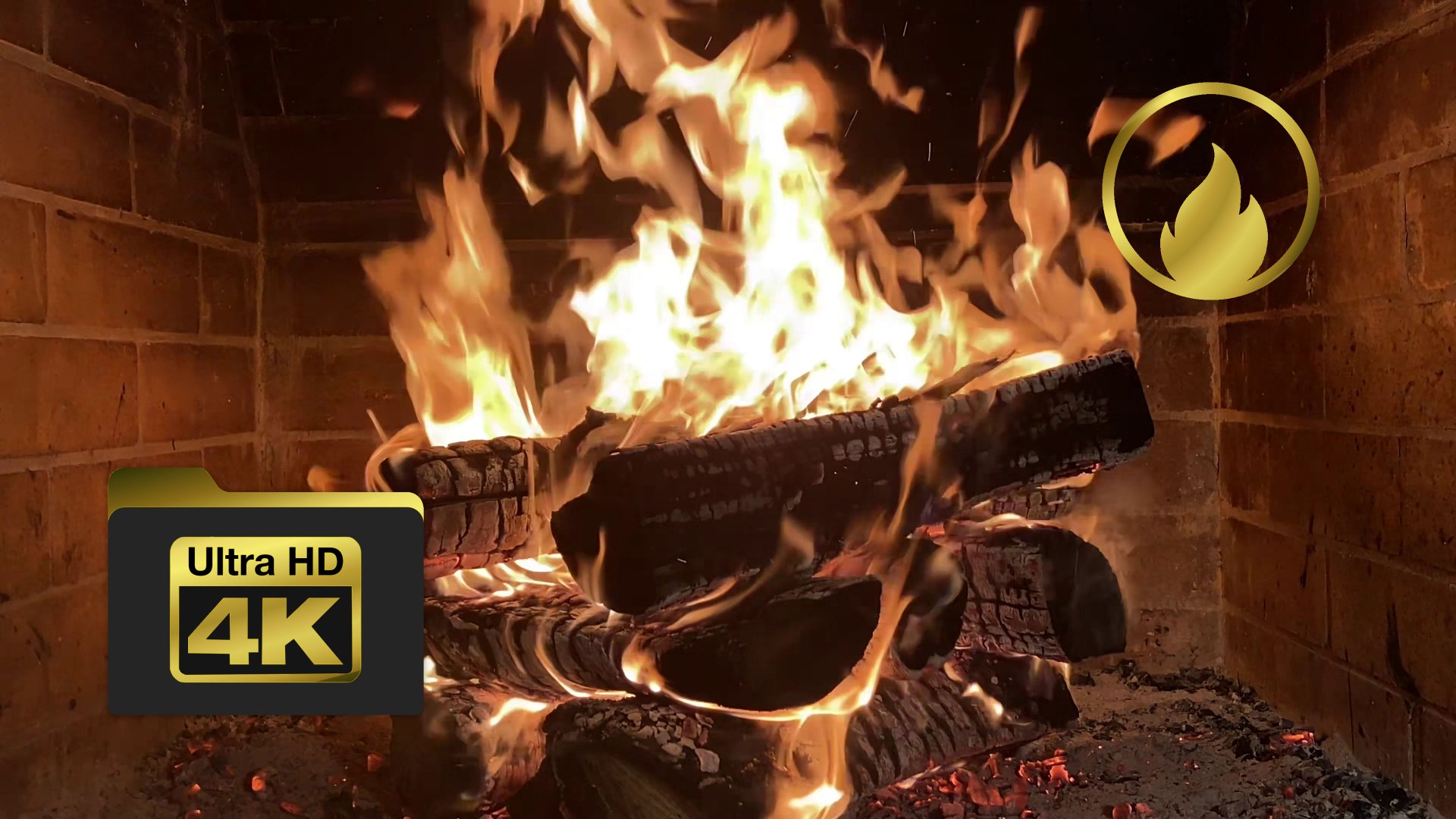 🔥 Погружение в тепло: потрескивающий огонь в камине в 4K