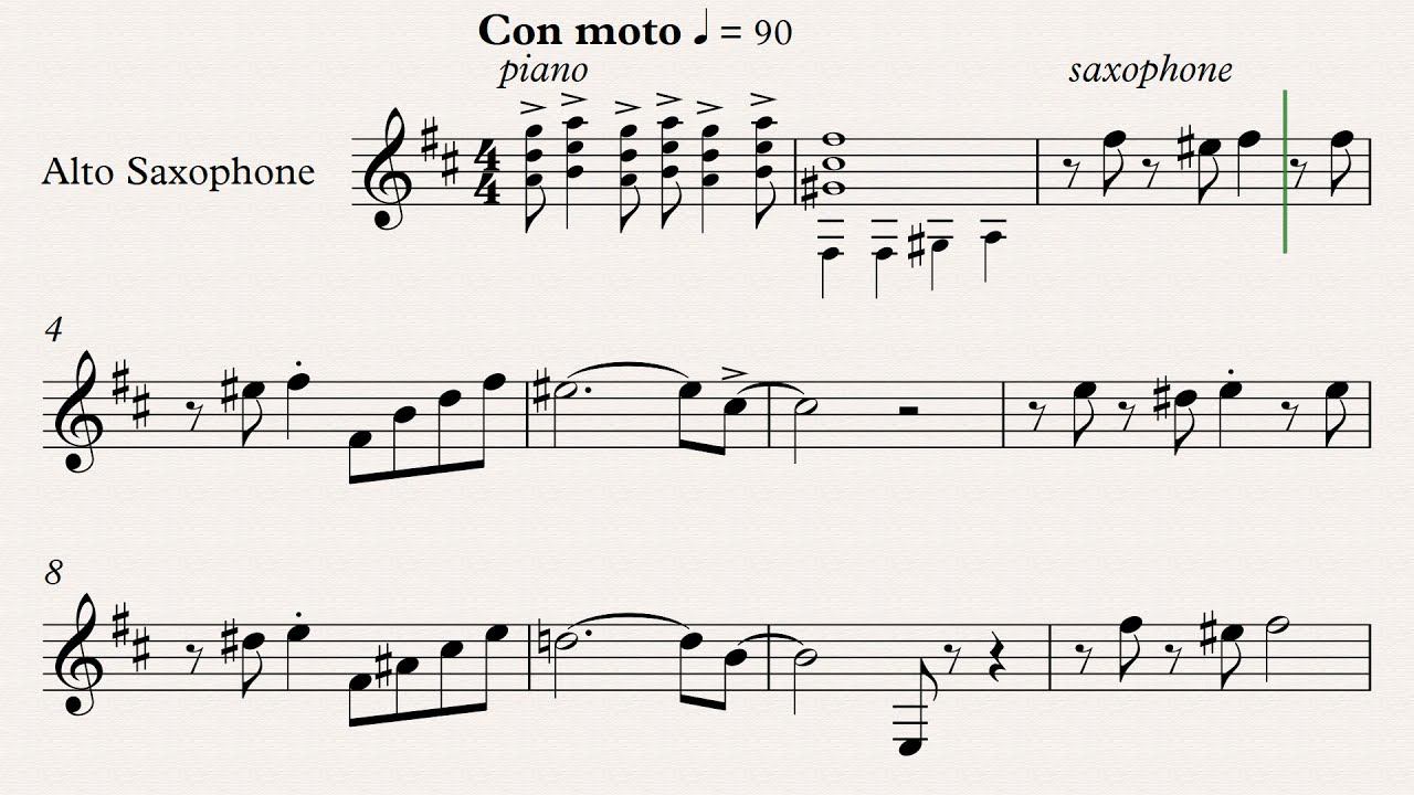Б.Миллер "Bernie's Tune" видео-минусовка и ноты для саксофона-альта, темп 90