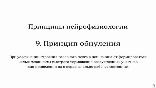 9.9 Принципы нейрофизиологии. Принцип обнуления