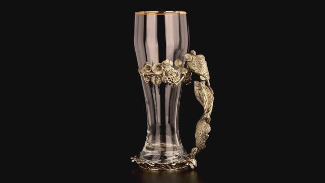 Бокал для пива Лещи (Латунь, стекло)