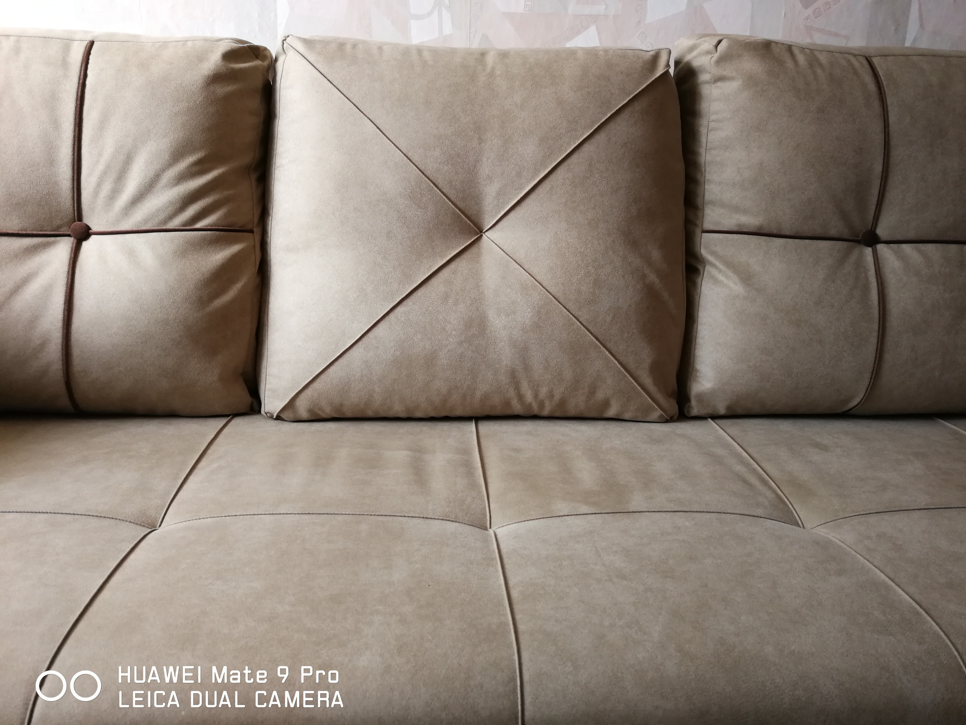 Прямой диван Черри Песочный, Коричневый, искусственная замша