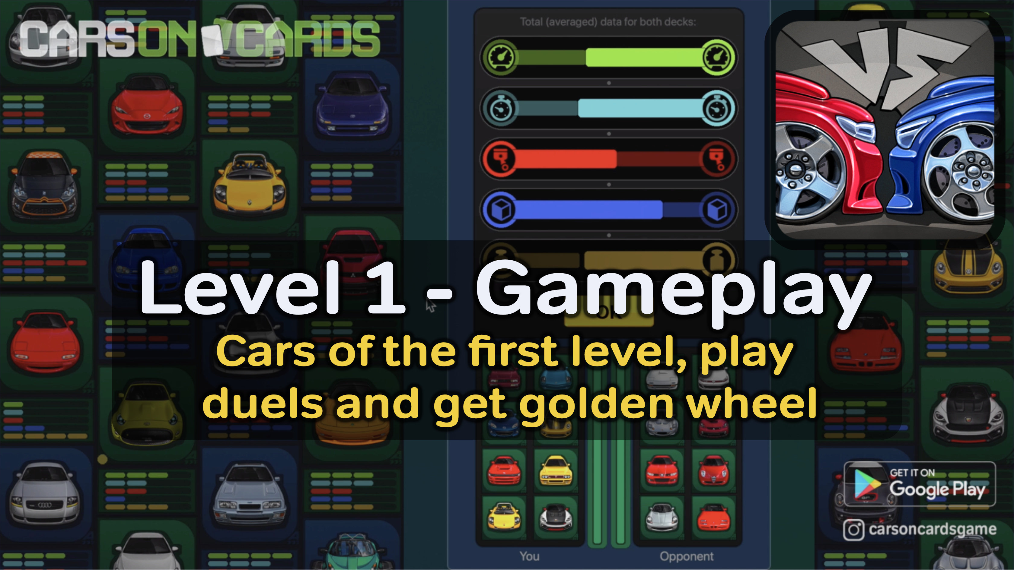 Cars on Cards - Тачки первого уровня, играем дуэли и получаем в коллекцию золотое колесо! (02)