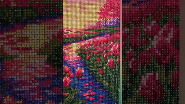 Тюльпановое поле 🌷 Нежная нежная и яркая красота в лучах закатного солнца ✨ #алмазыйряд